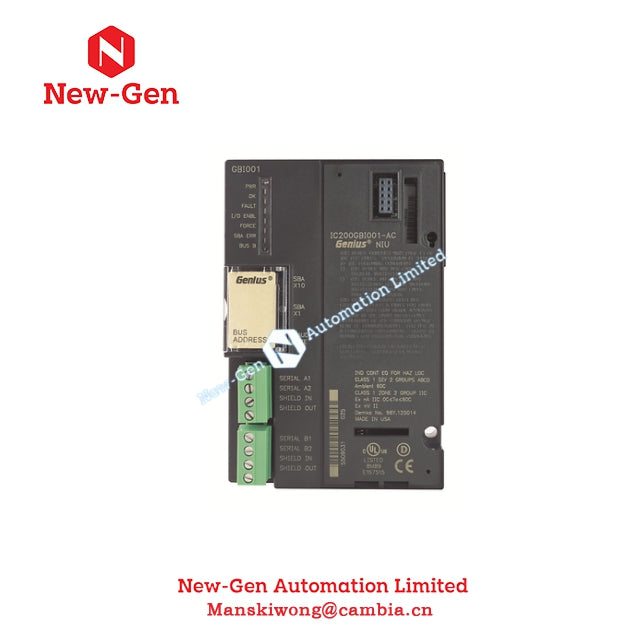 GE IC200GBI001-KL VersaMax Remote I/O Genius Network Interface Unit In